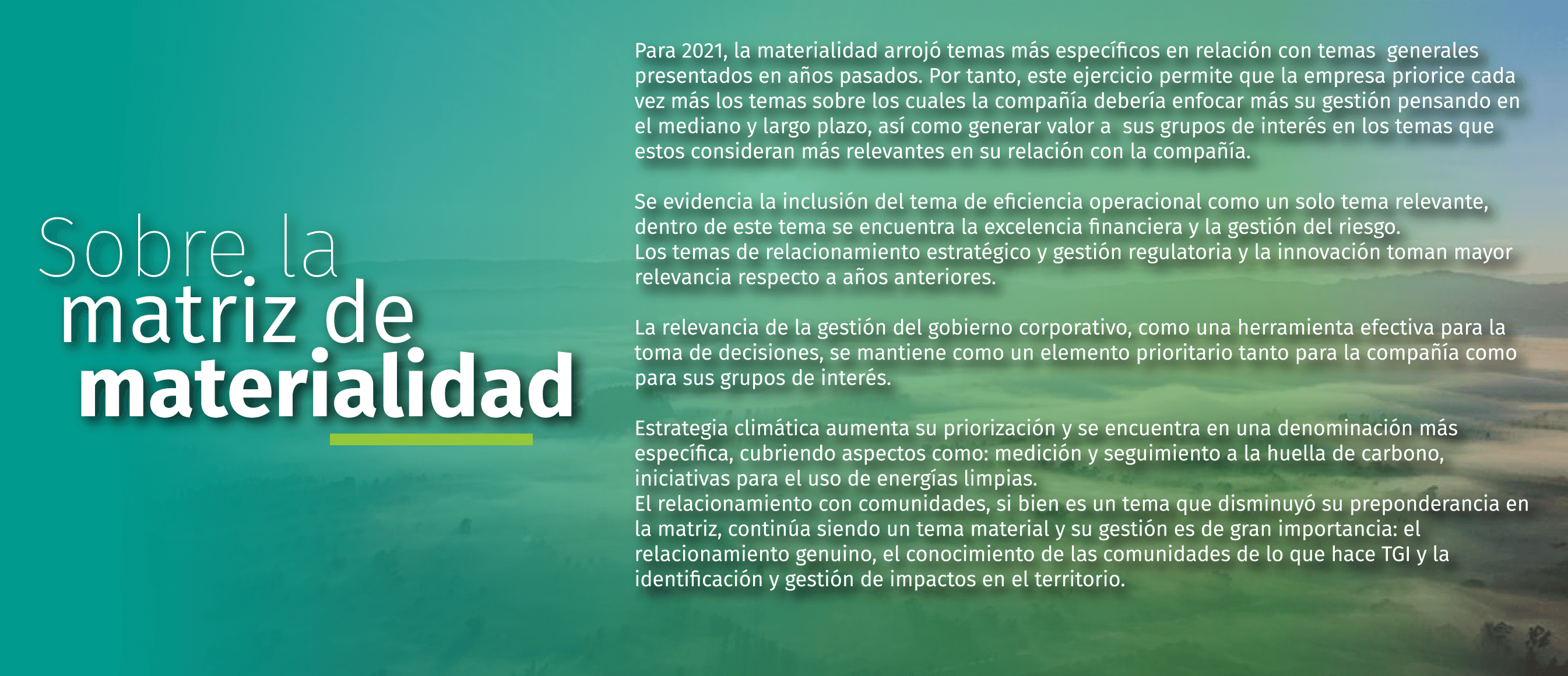 Materialidad - Transportadora de Gas Internacional
